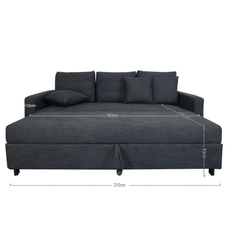 Vernon Sofa Bed Grey 3 Seater Home And Style